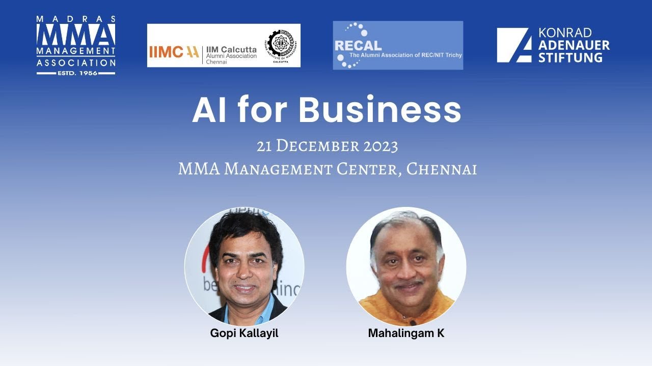 #Live : AI For Business " by Mr Gopi Kallayil, Chief Business ...