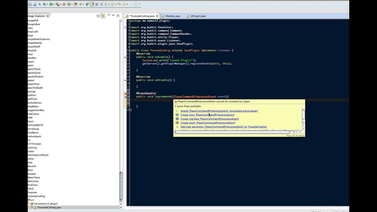 Bukkit Plugin Tutorial #9 | Log Command - YouTube