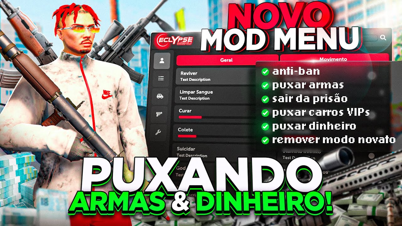MEU NOVO MOD MENU PRA FIVEM_GTA RP 100% INDETECTÁVEL/ 2024! ECLYPSE ...