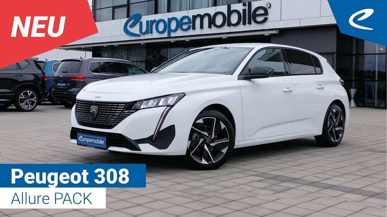 Peugeot 308 ALLURE PACK PureTech Banquise Weiß - YouTube