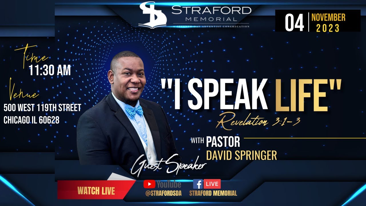 SMC Worship Service | "I Speak Life" | Pastor David Springer | 11-04-23 ...