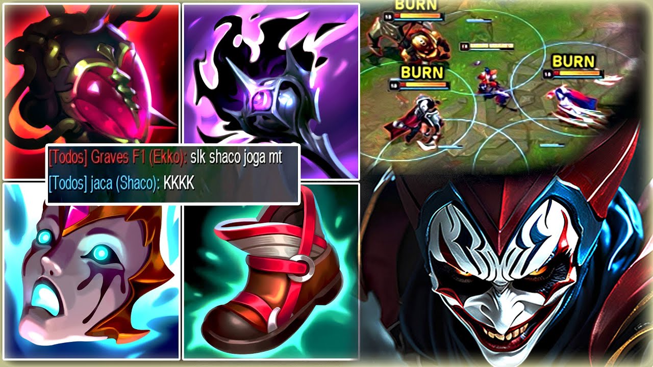 SHACO AP TOP ACABANDO COM O MENTAL DO TIME INIMIGO - YouTube