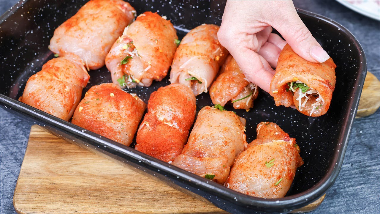 ROLOVANA PILETINA iz rerne najukusnije pileće rolnice ikada ️Ideja za ...