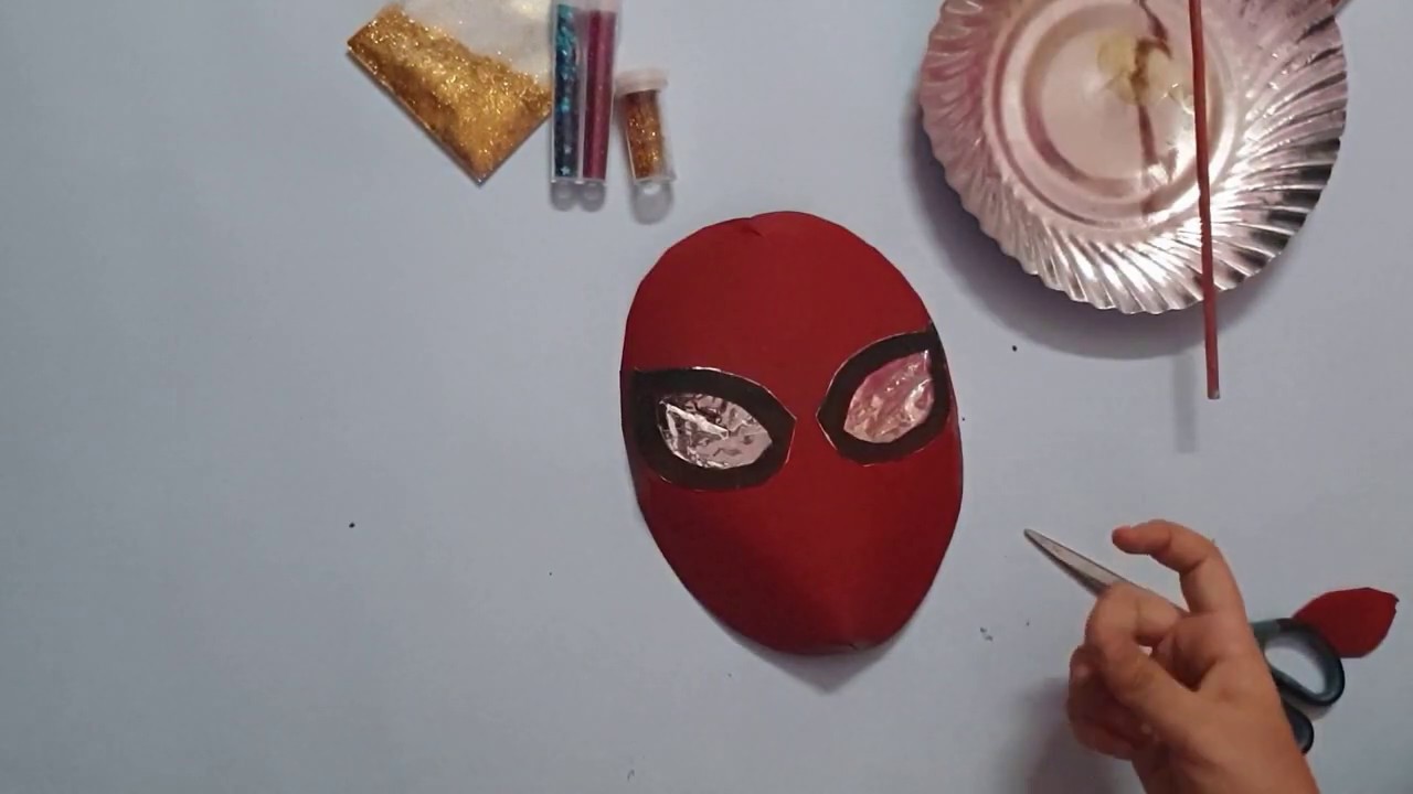 How to make spiderman mask using paper - YouTube