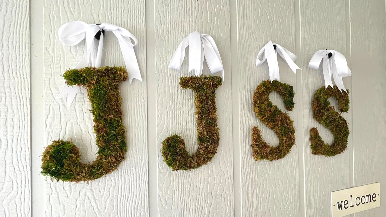 DIY Moss Letters! Cute Pottery Barn Dupe 💗 :: Front Porch Decorating ...
