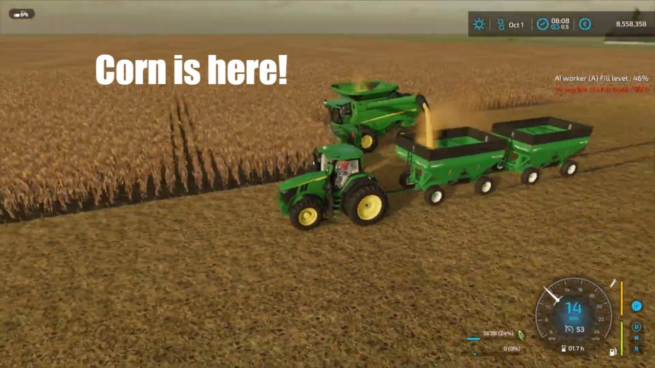 Fs22 corn harvest - YouTube