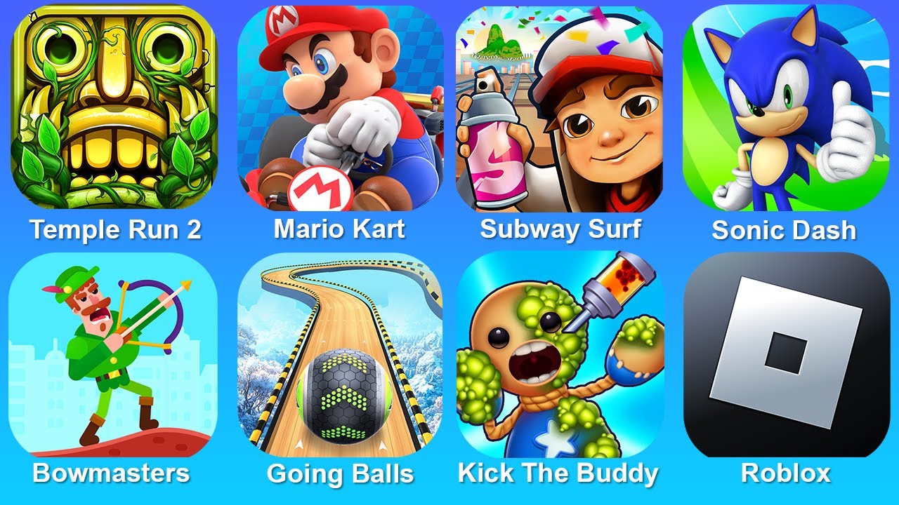 Temple Run 2,Mario Kart,Subway Surf,Sonic Dash,Bowmasters,Going Balls ...