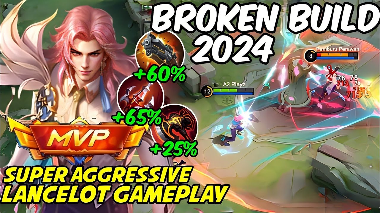 LANCELOT BROKEN BUILD & AGGRESSIVE GAMEPLAY 2024🔥| LANCELOT BEST BUILD ...