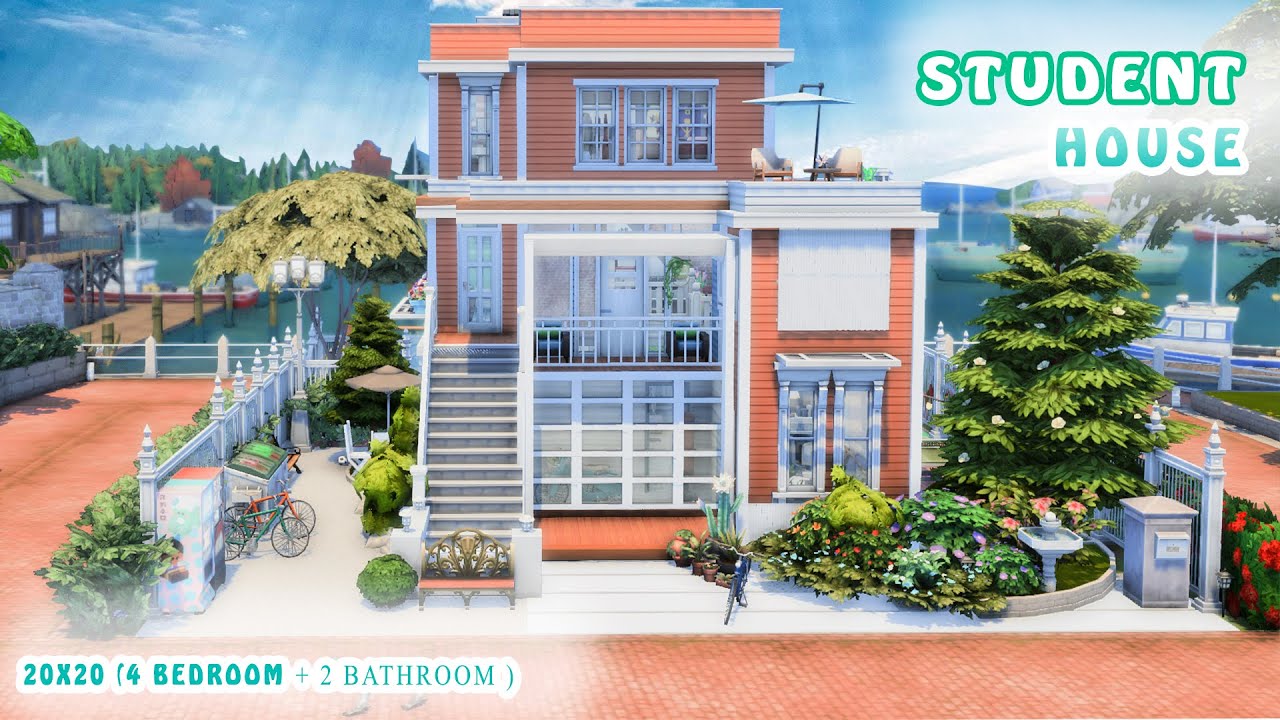 Student House ( 4 Bedroom + 2 bathroom ) Sims 4 - speed build || No CC ...