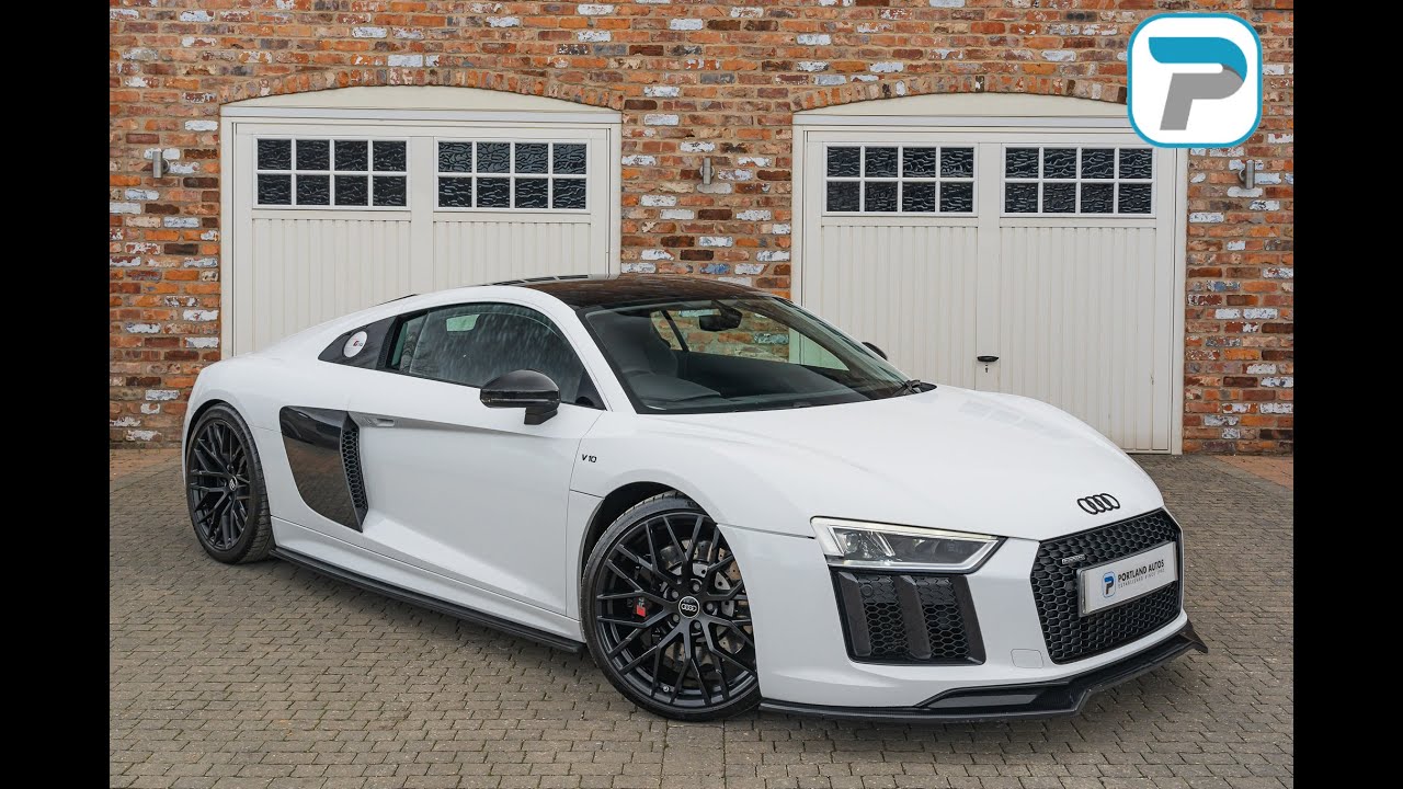 2016/16 AUDI R8 V10 S TRONIC IN IBIS WHITE WITH EBONY BLACK LEATHER ...