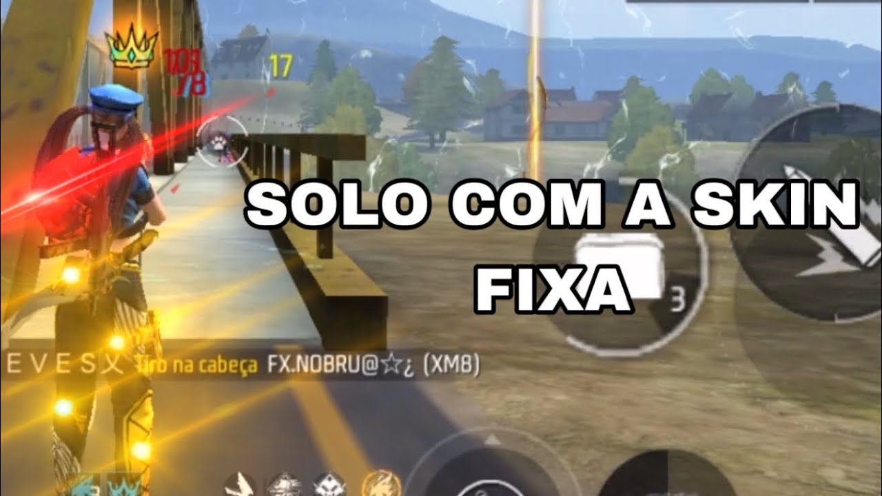 JOGUEI UMA LINDA PARTIDA COM MINHA SKIN FIXA NA SOLO - FREE FIRE ...