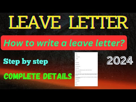 How to write leave letter? 2024 | leave letter in english | letter ...