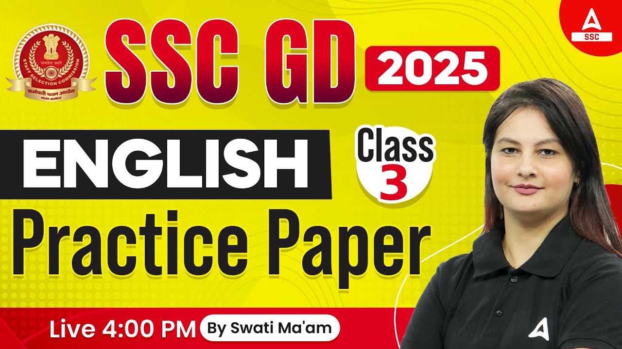 SSC GD 2025 | SSC GD English Classes by Swati Mam | SSC GD English ...