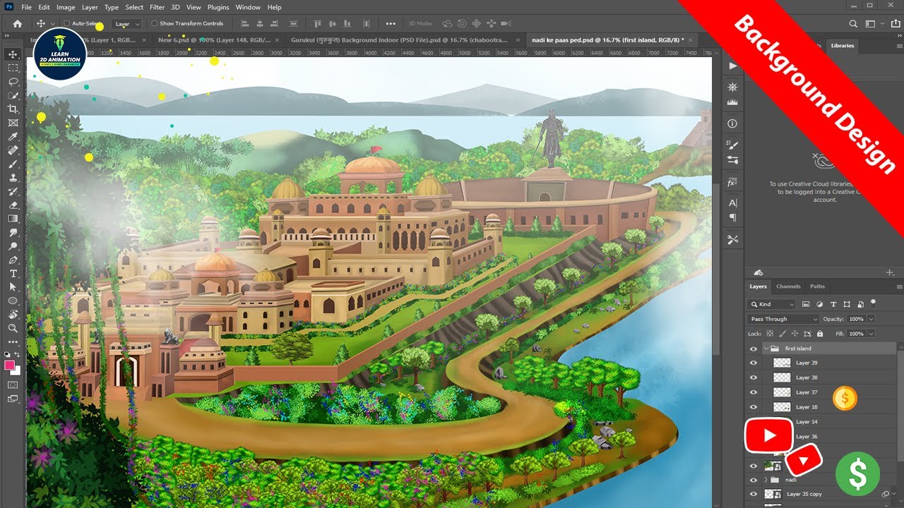 Photoshop Cartoon Background Tutorial | Step-by-Step Cartoon BG Making ...