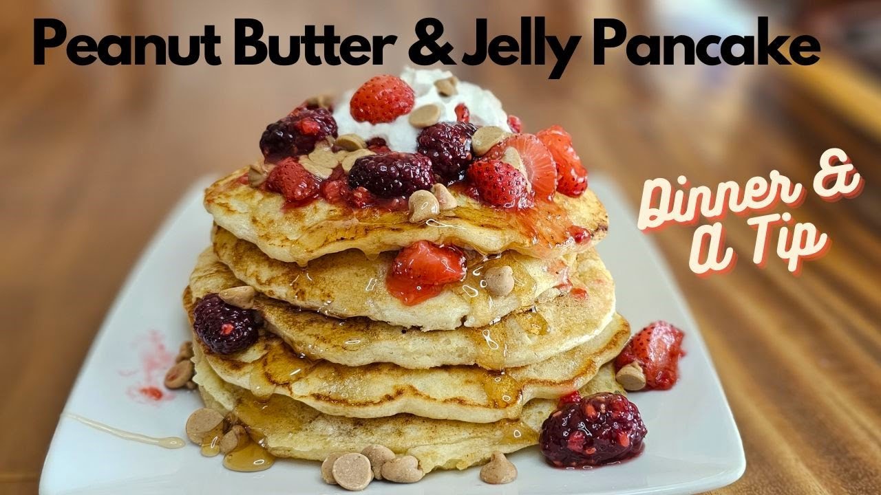 Peanut Butter & Jelly Pancakes on the indoor Blackstone Griddle - YouTube