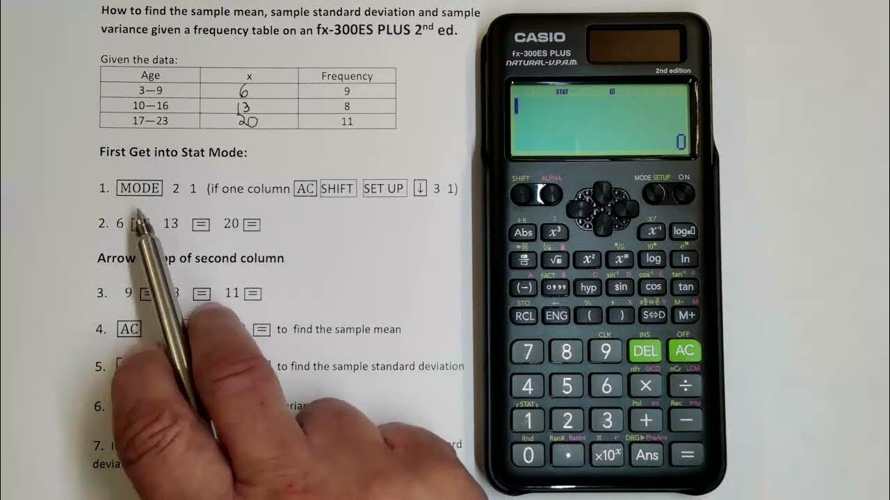 Sample Mean, Standard Deviation and Variance from a Frequency Table on ...