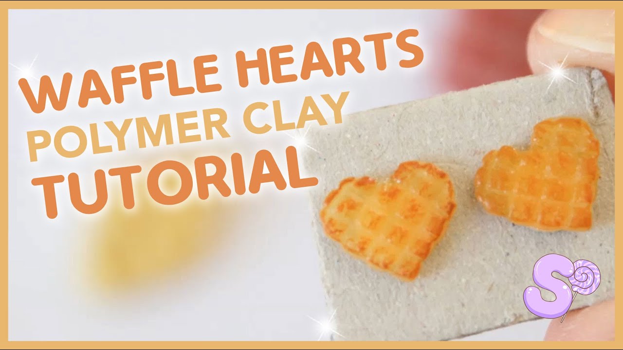 Miniature Waffle Heart Earrings | Polymer Clay Tutorial - YouTube