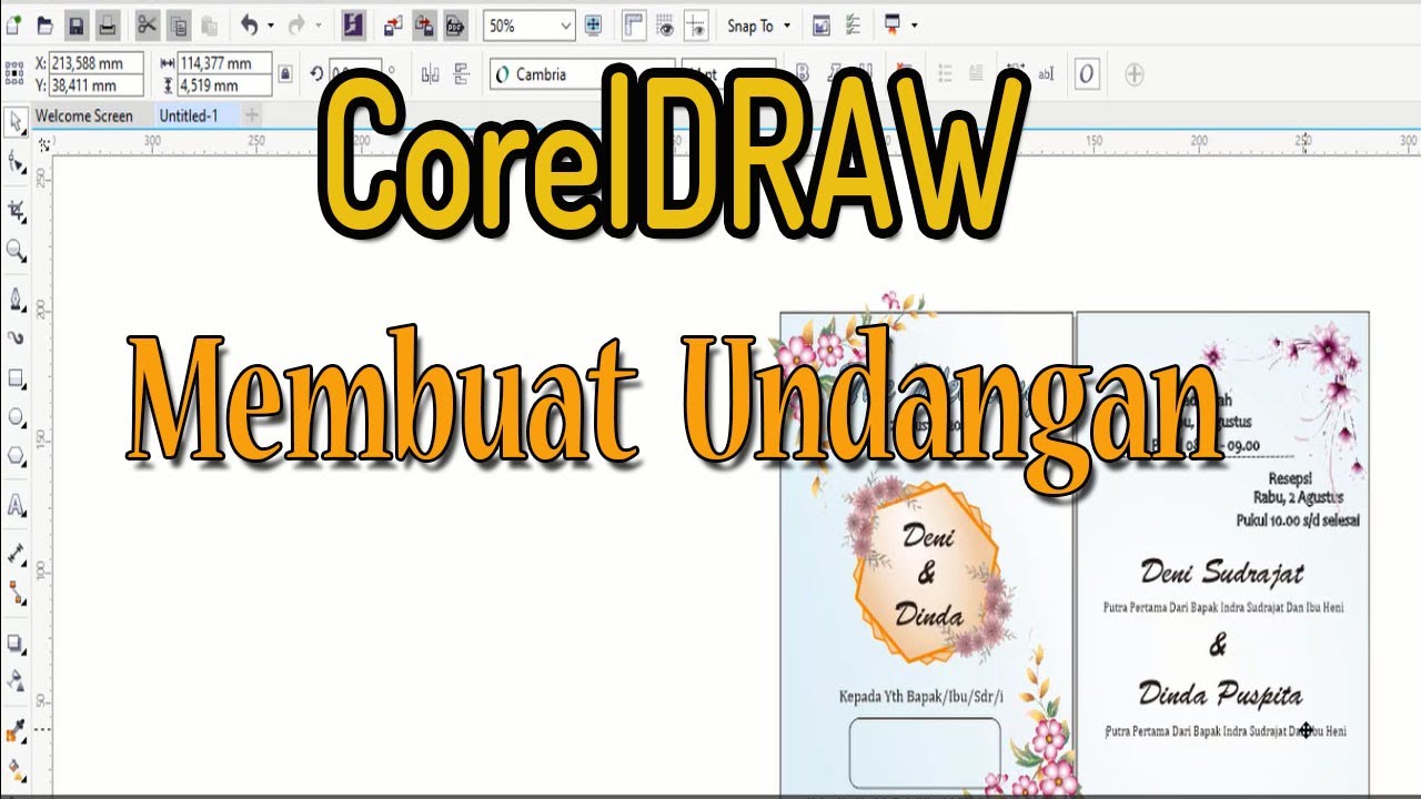 Membuat Undangan Di Coreldraw | Membuat Undangan Di Coreldraw X7 - YouTube