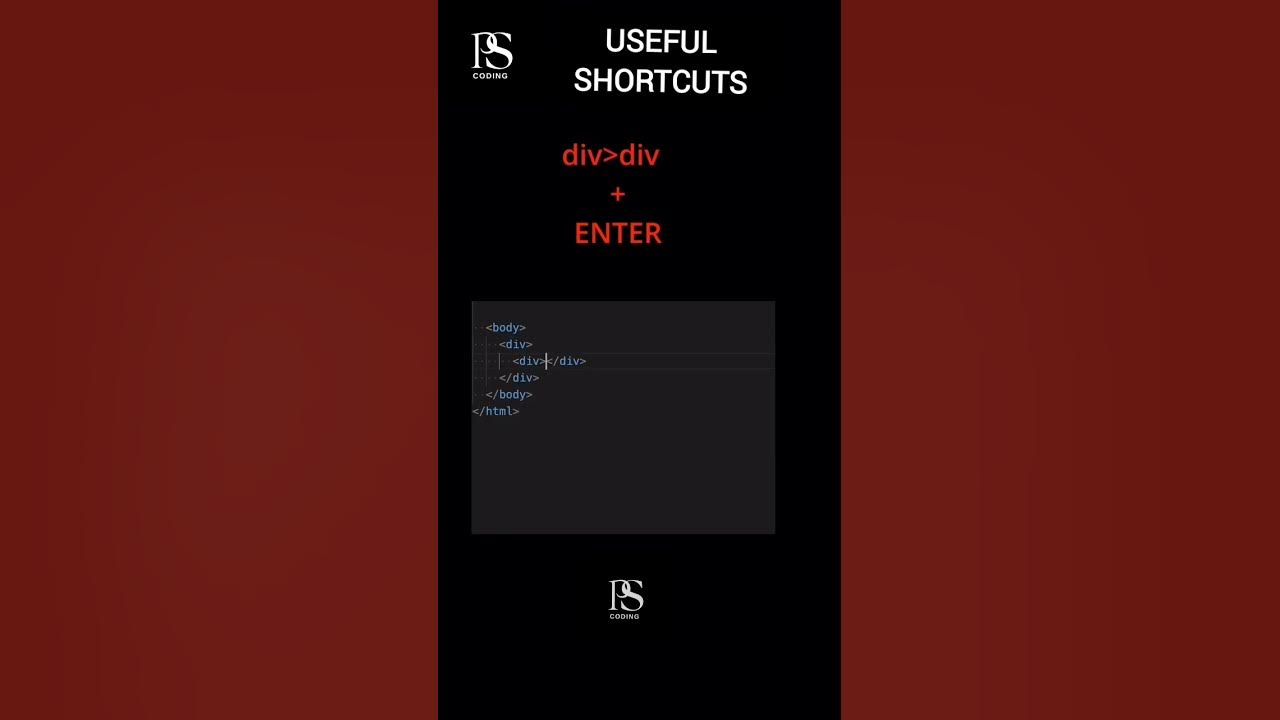 Useful shortcut of HTML and CSS #trending #shorts #viral #htmlcss @pscoding - YouTube