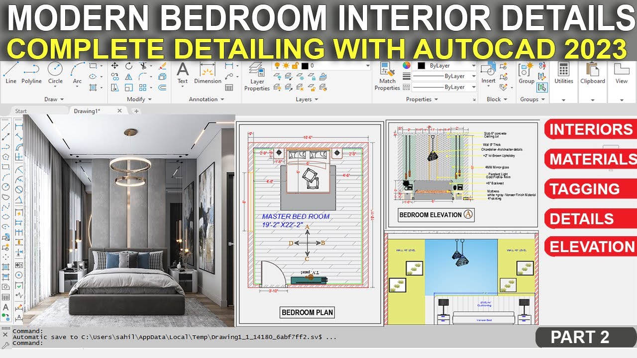 Wall Elevation Drawing Bedroom Interior Design