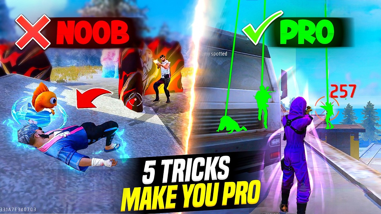 5 TIPS AND TRICKS MAKE YOU PRO 🔥 || HOW TO BECOME PRO PLAYER IN FREE ...