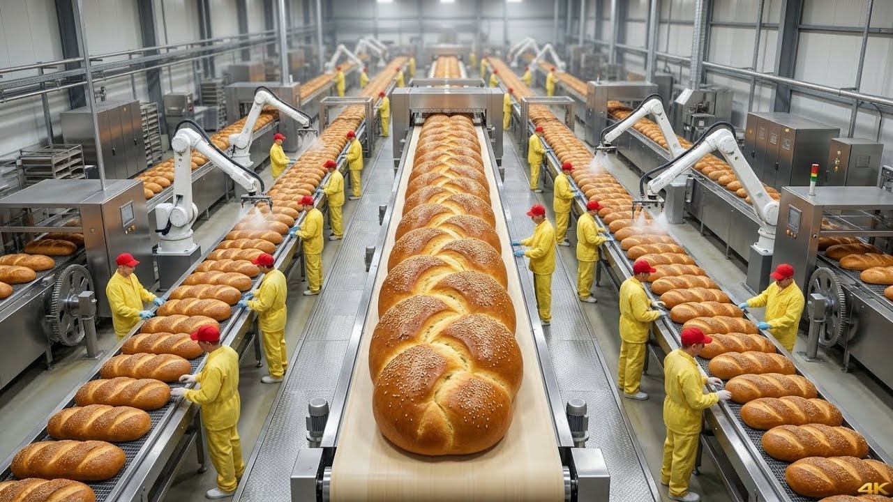Inside a Modern Bread Factory: From Wheat Grain to Packaged Loaf Bread ...