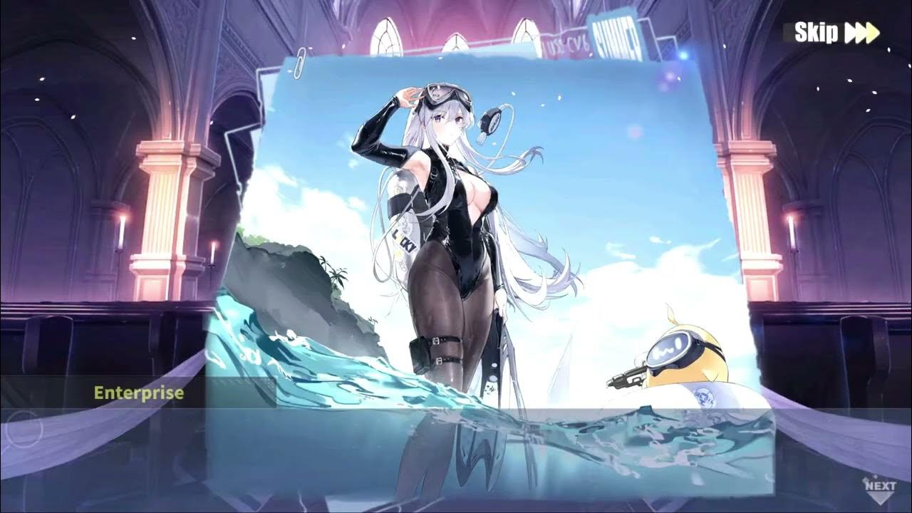 Azur Lane: USS Enterprise OATH [Diving Under Blue Skies] Skin - YouTube