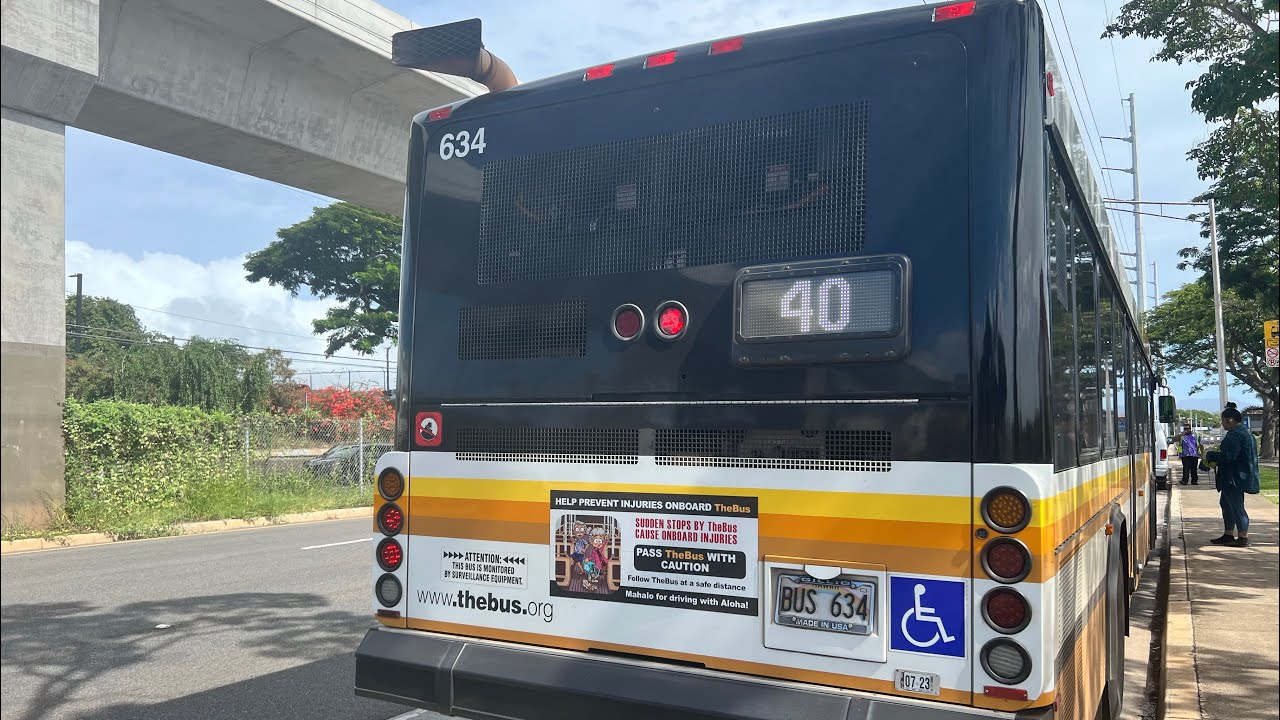 Honolulu Bus #634 Route 40 - YouTube