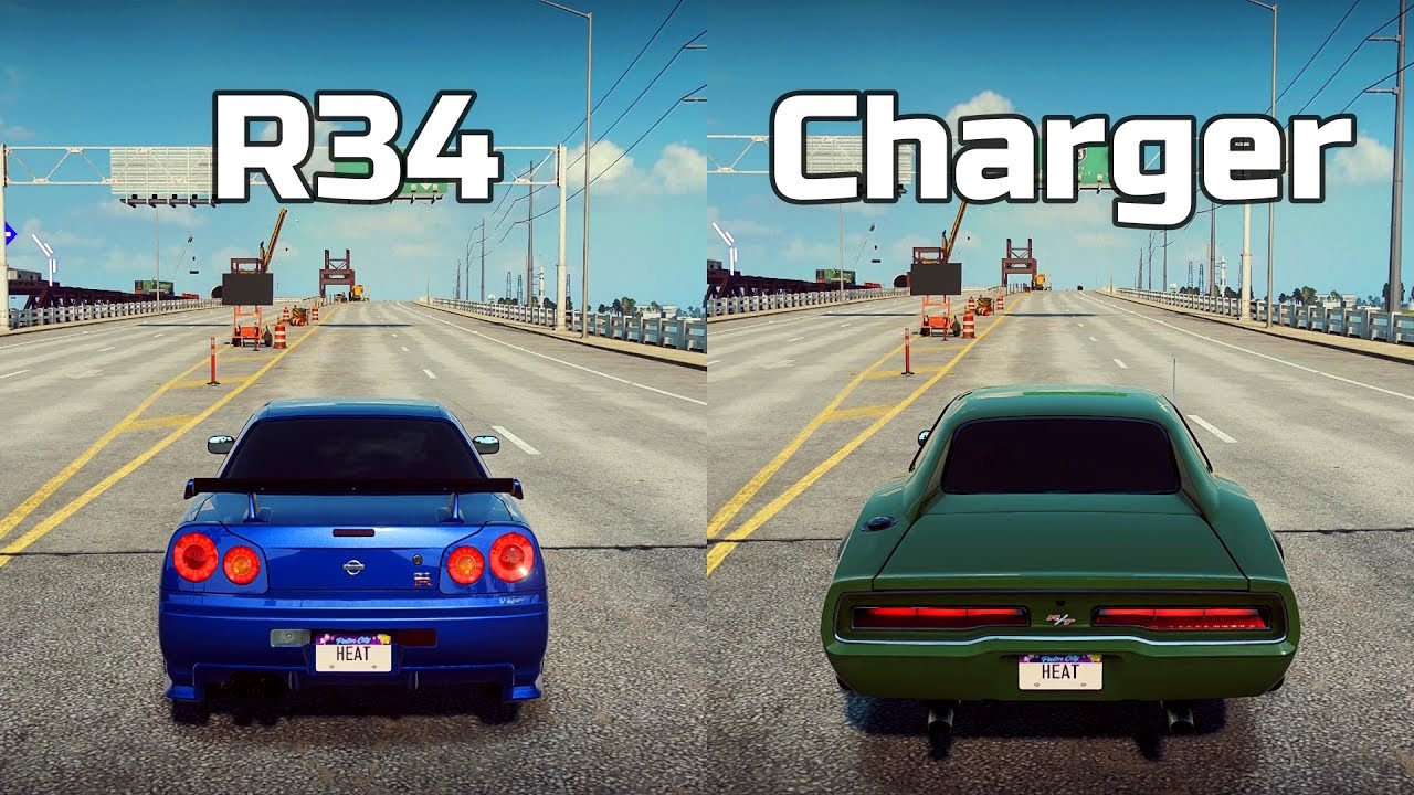 NFS Heat: Nissan Skyline GTR R34 vs Dodge Charger - Drag Race - YouTube