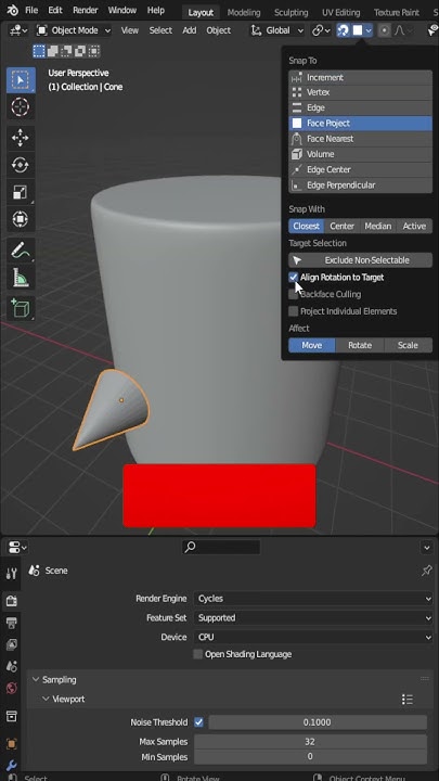 How to Automatically Align Objects to Faces [blender tutorial] #shorts #blender - YouTube