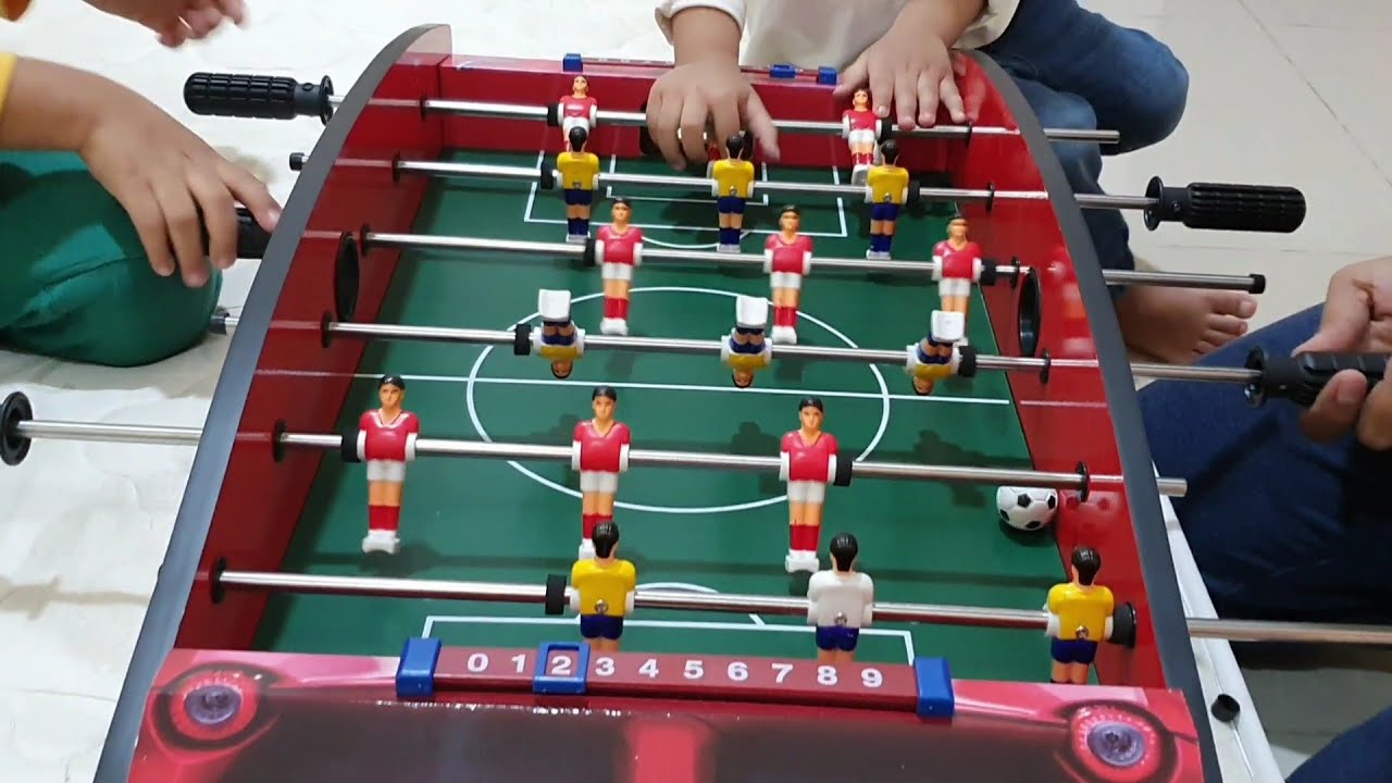 unboxing and fixing table soccer (playing foose ball) - YouTube