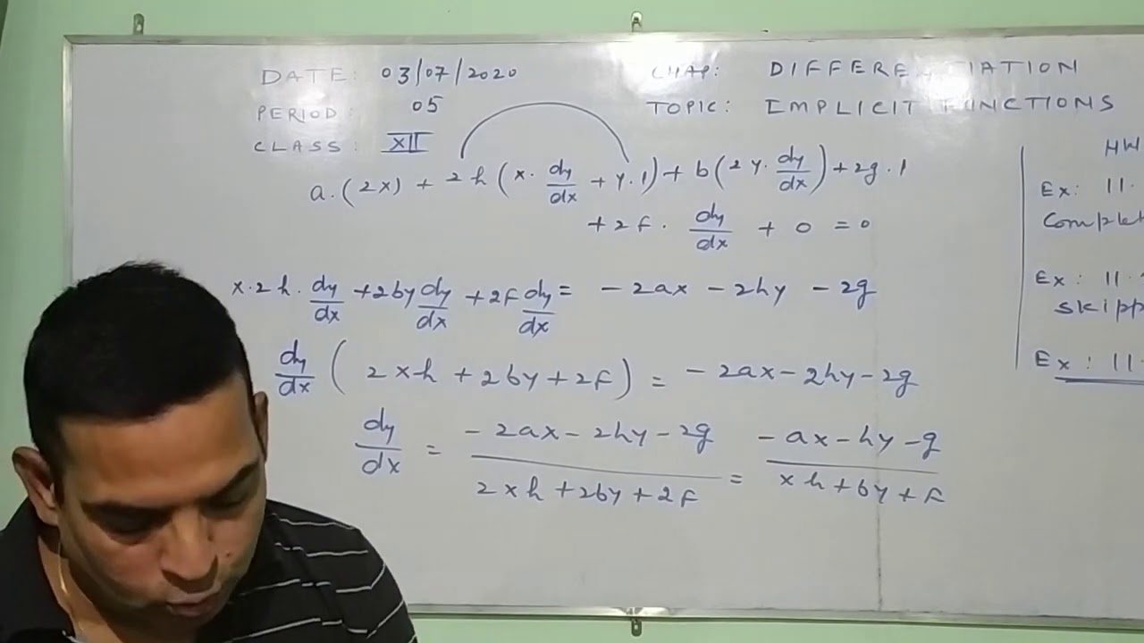 Differentiation of implicit functions - YouTube