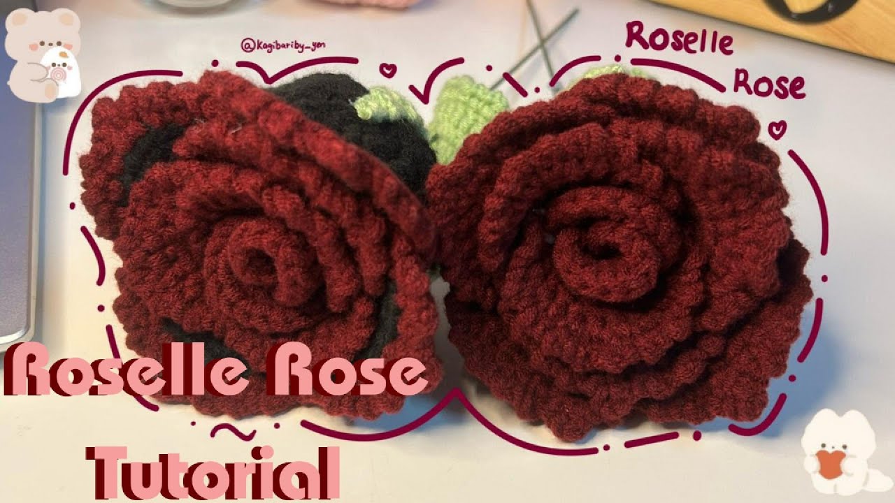 Crochet Roselle Rose Tutorial🌹 | Beginner friendly tutorial | Easy ...