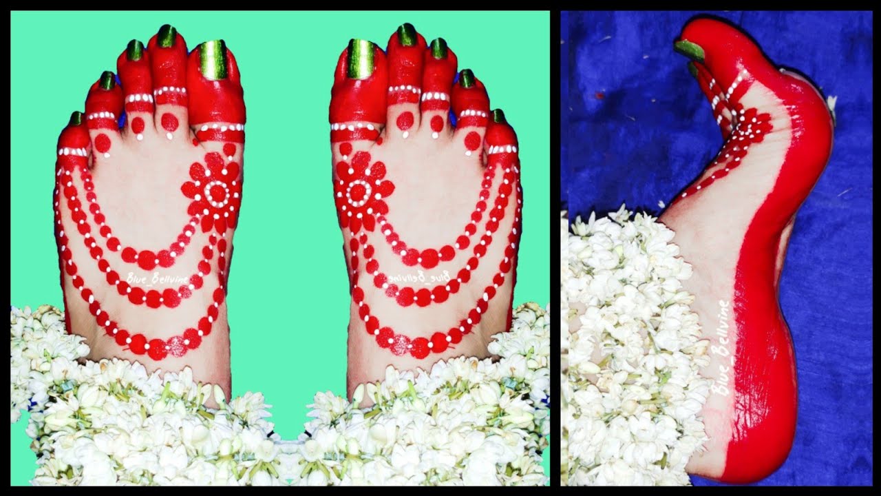 Most Awaited Decorated Red Hot Alta Design| Traditional Alta Design For ...