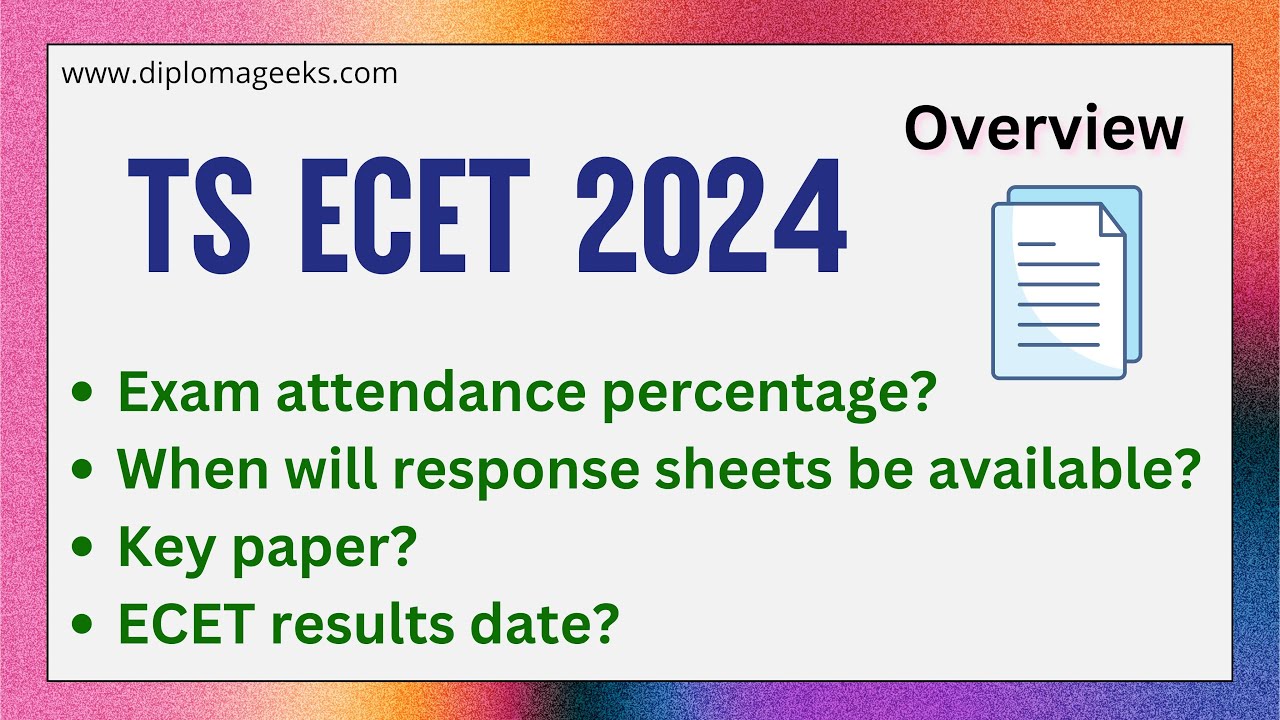 TS ECET 2024: Examination Overview (Response Sheet, Key Paper, Results ...