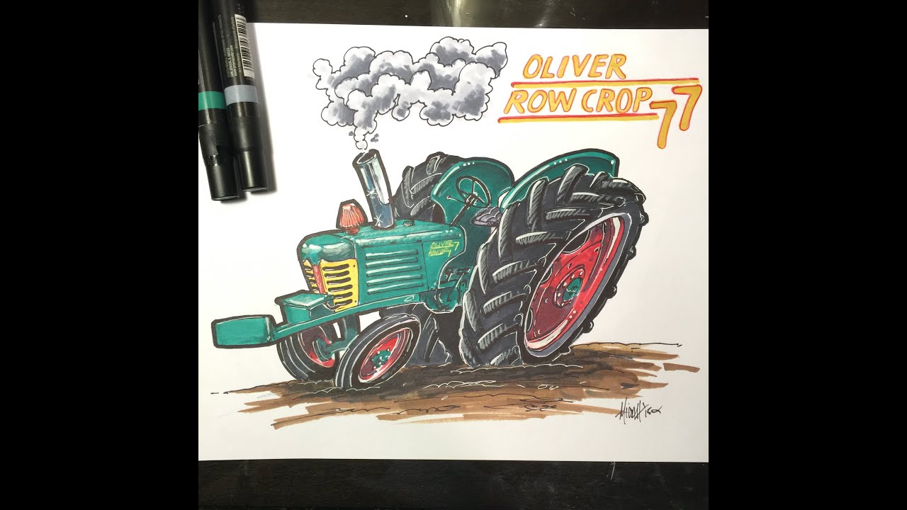 How to Draw a TRACTOR - TIMELAPSE (Part 1) - YouTube