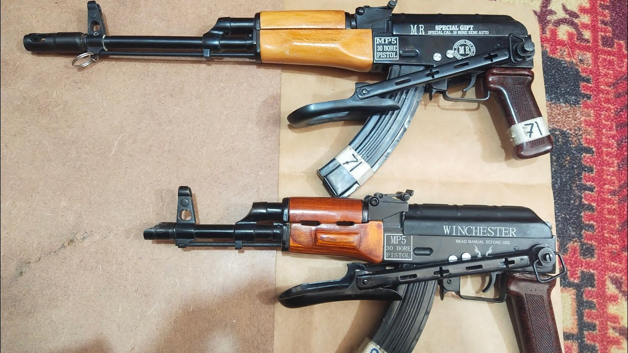 Ak47 shape mp5 30 bore 2 demo Kalashnikov shape mini 30 Bore pistol mp5 ...