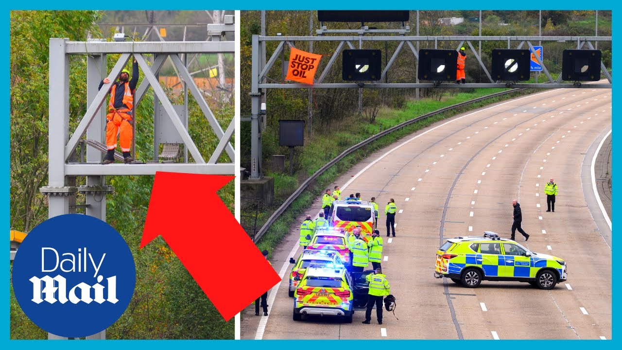 Just Stop Oil protesters block M25 for fourth day - YouTube