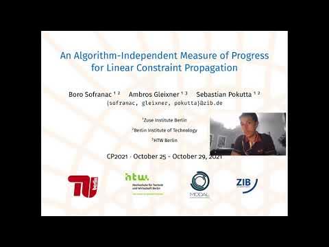 CP2021 "An Algorithm-Independent Measure of Progress for Linear Constraint Propagation" - YouTube