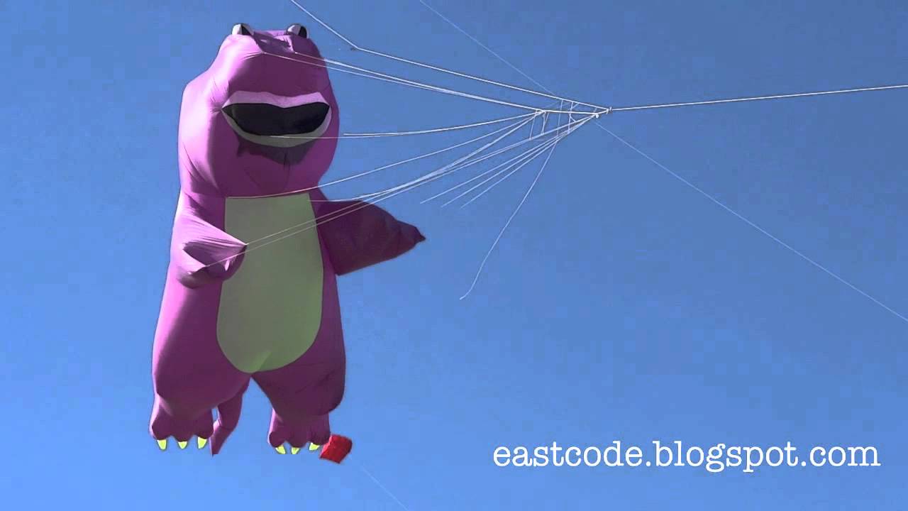barney dinosaur kite in Cha Am international kite festival Thailand ...
