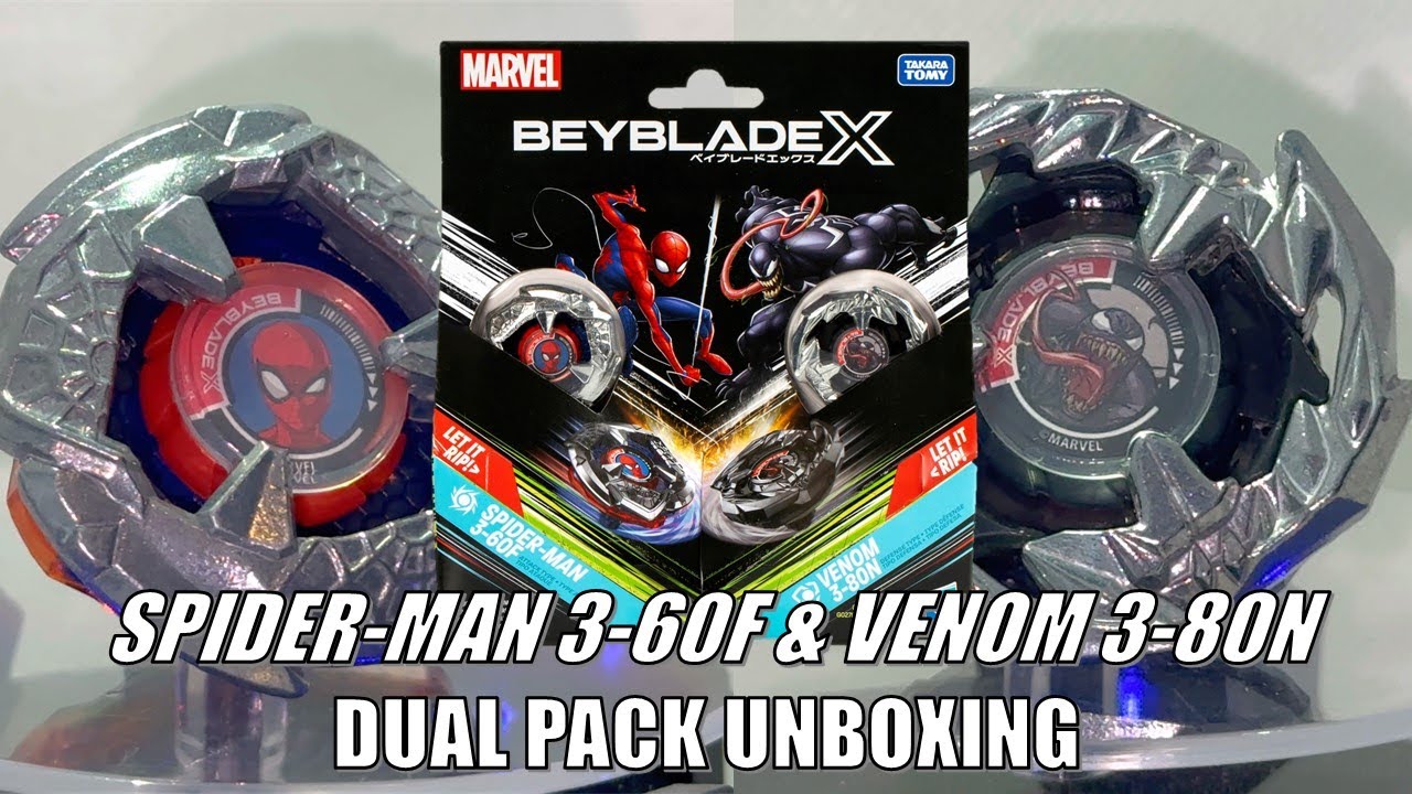 Spider-Bey is here! Beyblade X Spider-Man & Venom Dual Pack Unboxing ...