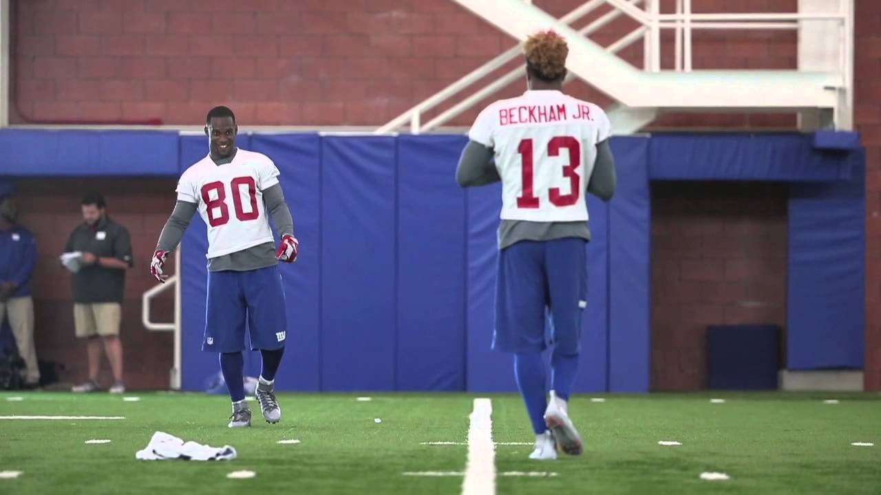 Victor Cruz, Odell Beckham play catch at Giants mini-camp - YouTube