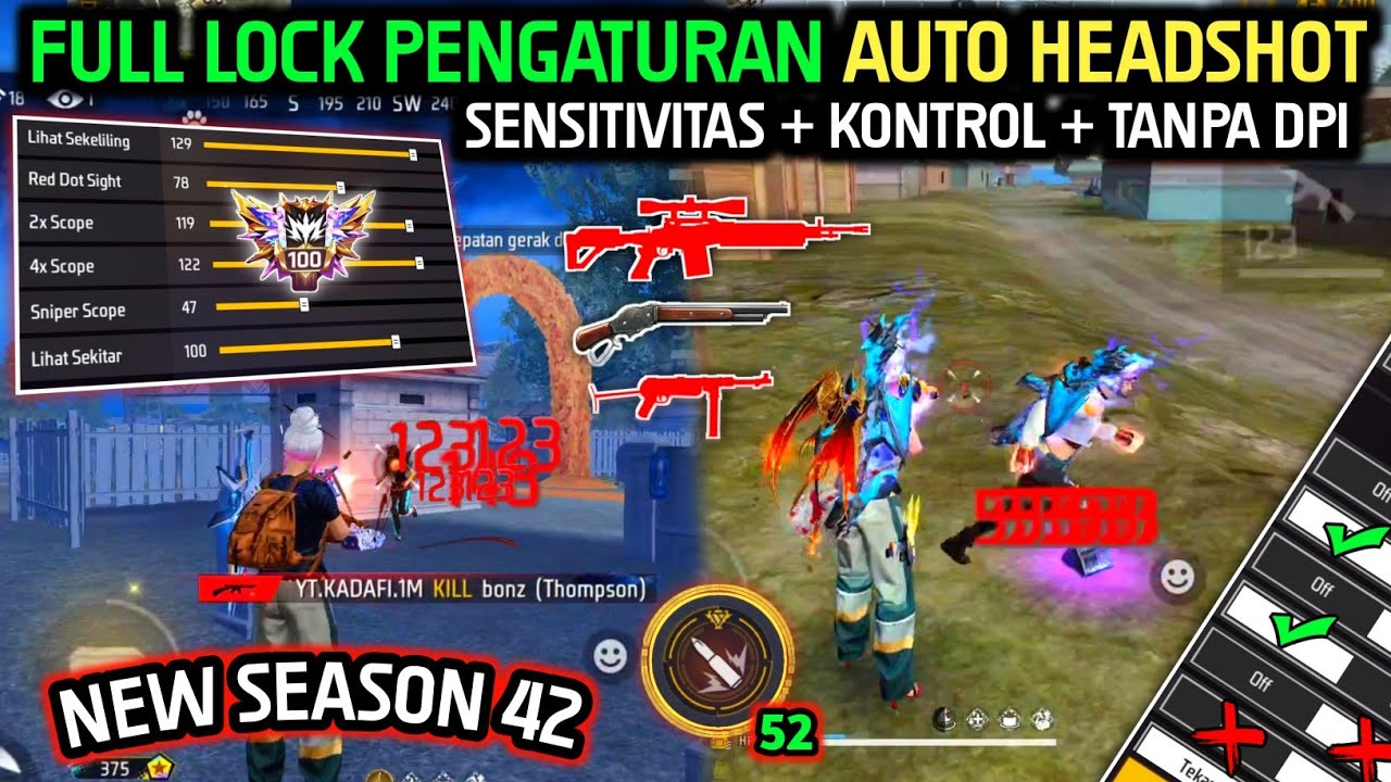 UPDATE ( SENSI FF AUTO HEADSHOT ) ⚙️🔓 PENGATURAN SENSITIVITAS FF AUTO HEADSHOT & SETTING KONTROL ...