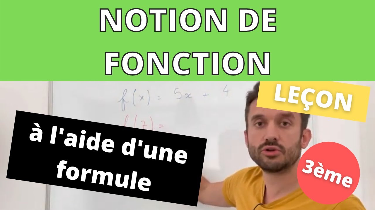 Fonction définie par une formule : Leçon 3ème - YouTube