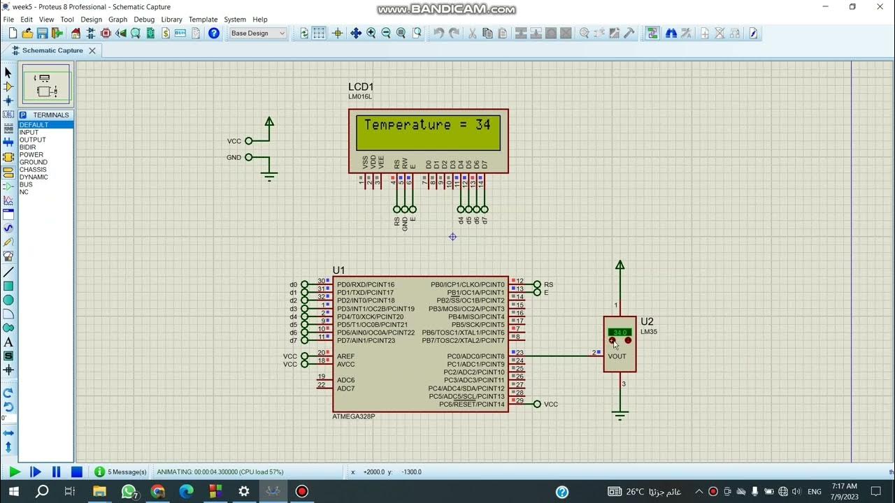 LCD (4-bit mode) and Temperature sensor LM35 with ATmega 328p - YouTube