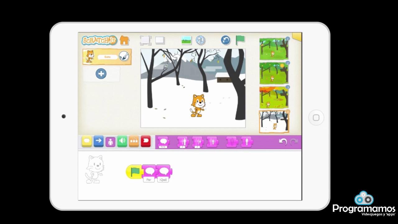 Cómo programar una historia con Scratch Jr. (Parte II) - YouTube