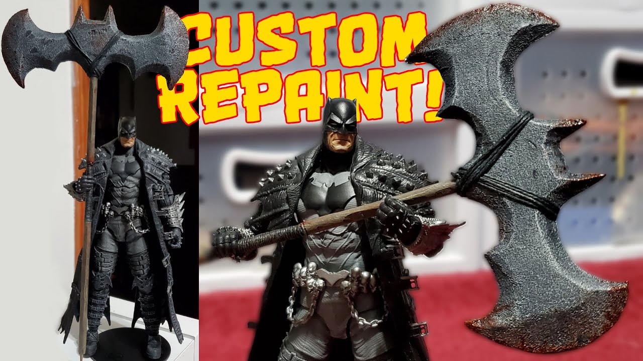 Batman Dark Knights: Death Metal Custom Repaint & Bat Symbol Battle Axe ...