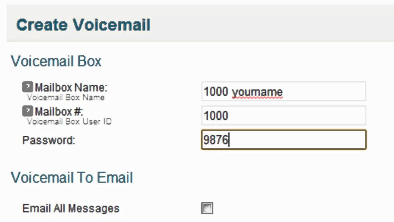 How to setup a basic voicemail account using BlueBox the FreeSWITCH GUI ...