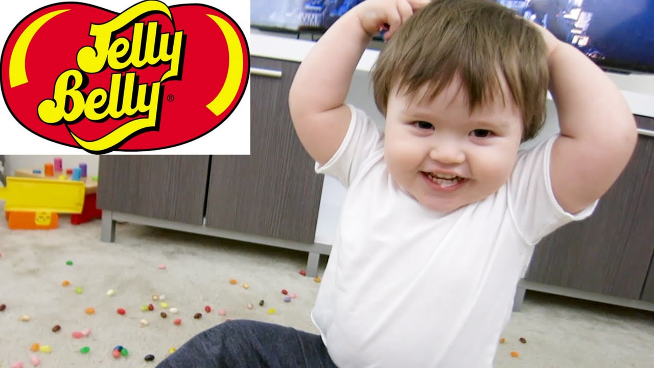 JELLY BEANS RAIN ON TODDLER!! - YouTube