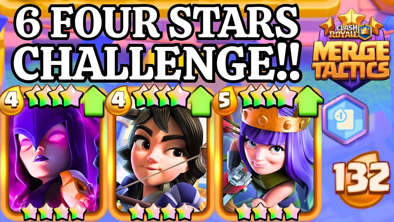 Can I Get 6 FOUR STARS In ONE GAME?! - Clash Royale Merge Tactics - YouTube